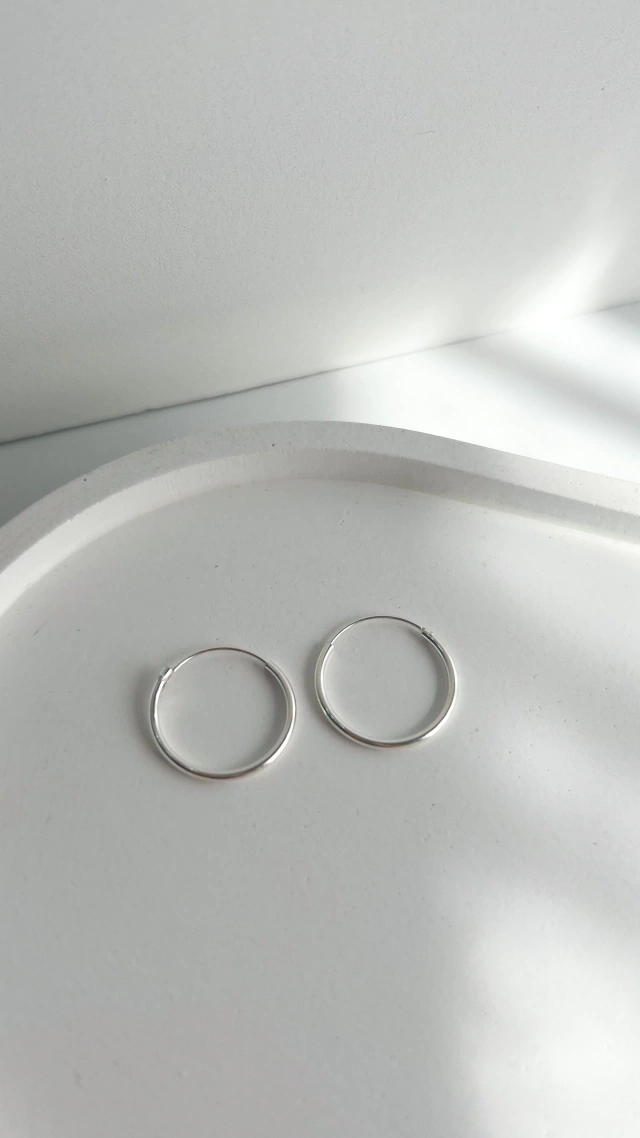 Argollas Lisas 2cm | Plata 925 - Romana Accesorios