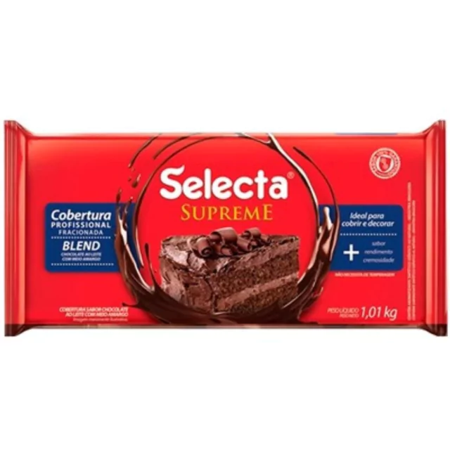 Cobertura Sabor Chocolate Blend Supreme Barra - 1,01kg Selecta