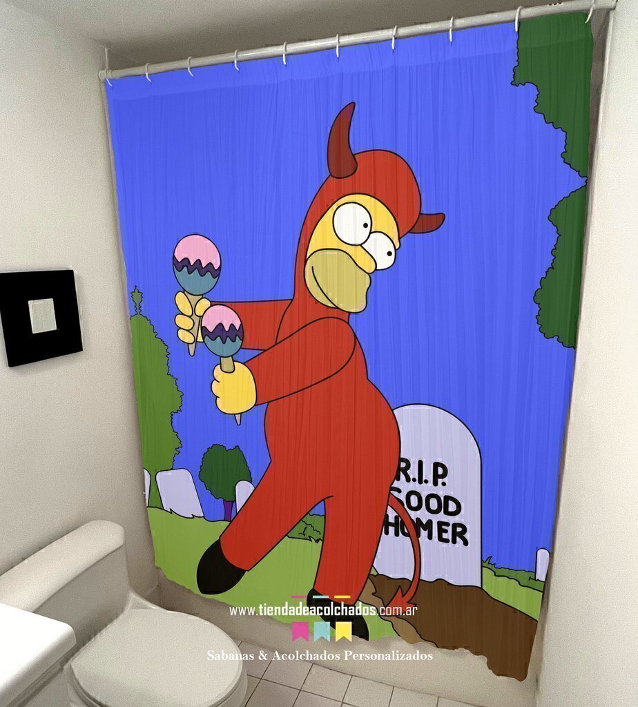 Cortina de baño Homero Simpson "soy Homero el malo"