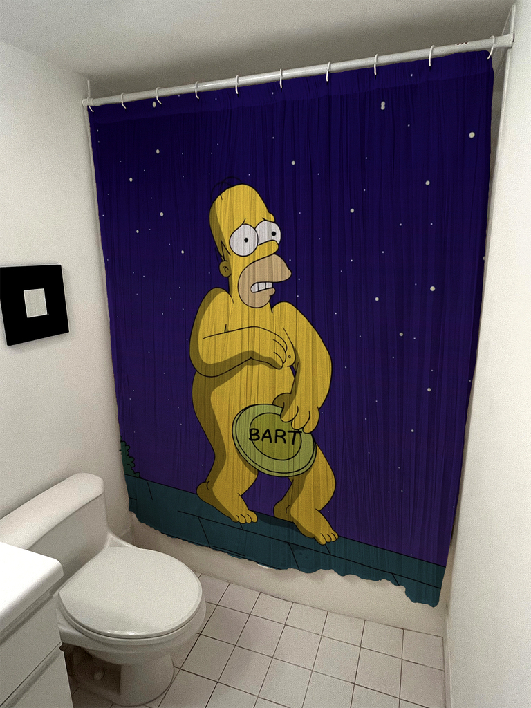Cortina de baño Homero Simpson en el techo