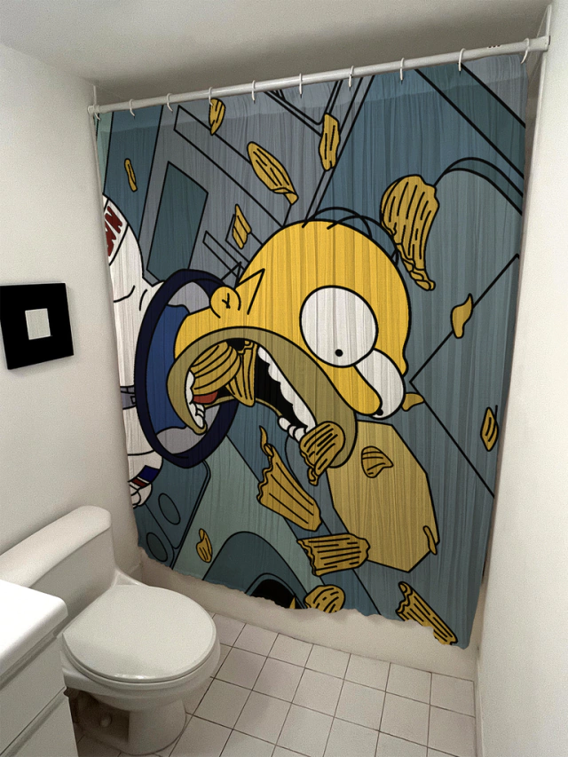 Cortina de baño Homero Simpson / Astronauta