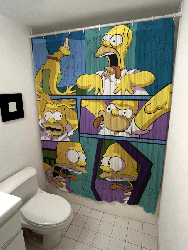 Cortina de baño Homero Simpson / Sin TV y si cerveza..