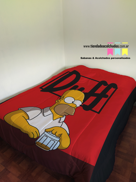Acolchado 2 y 1/2 plaza Homero Simpson / Duff