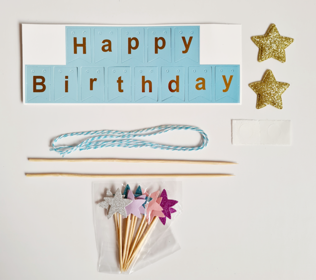 Cake Topper Happy Birthday Azul - Comprar en PONPON