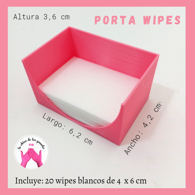 Porta Wipes COLOR ROSA PERLADO (para wipes pequeños de 4 x 6 cm ...