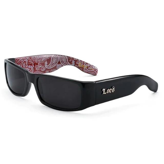 Anteojos de Sol Gafas Locs Negro Bandana Roja N°9006