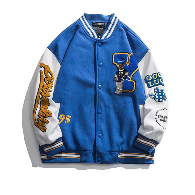 CAMPERA VARSITY JACKET UNIVERSITARIA BEAR AZUL