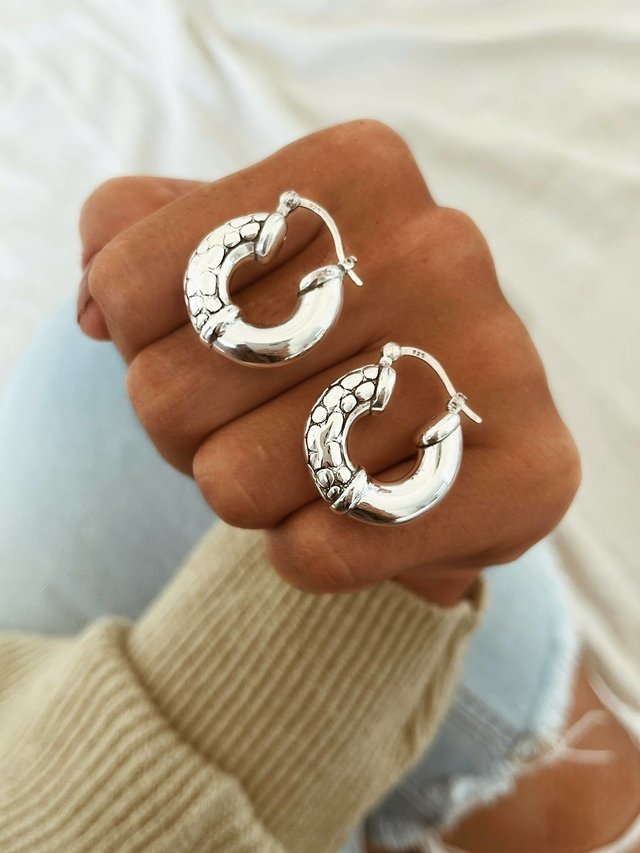 Aros de plata inflada 925
