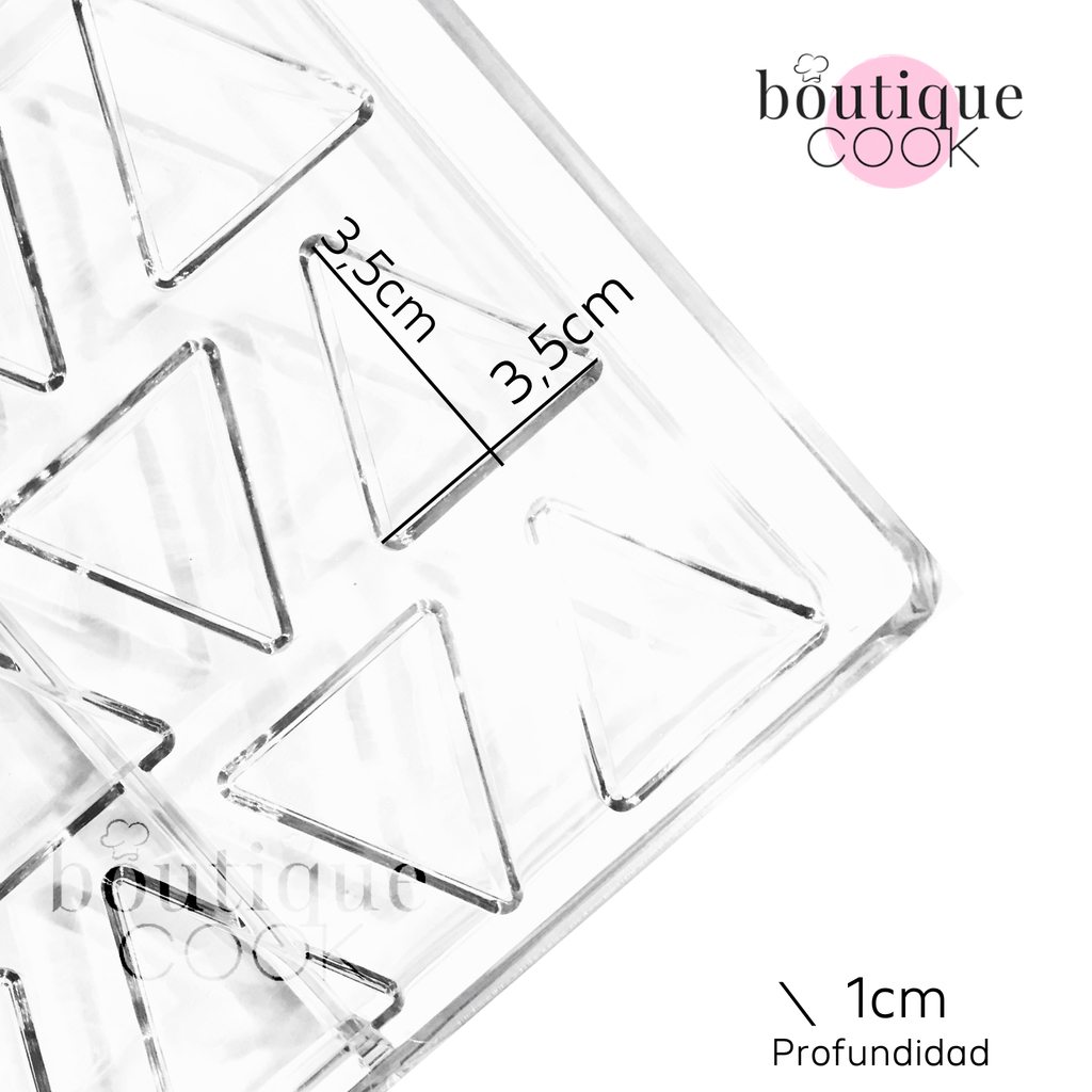 Molde Policarbonato Triángulo 3,5cm | 21 cav.