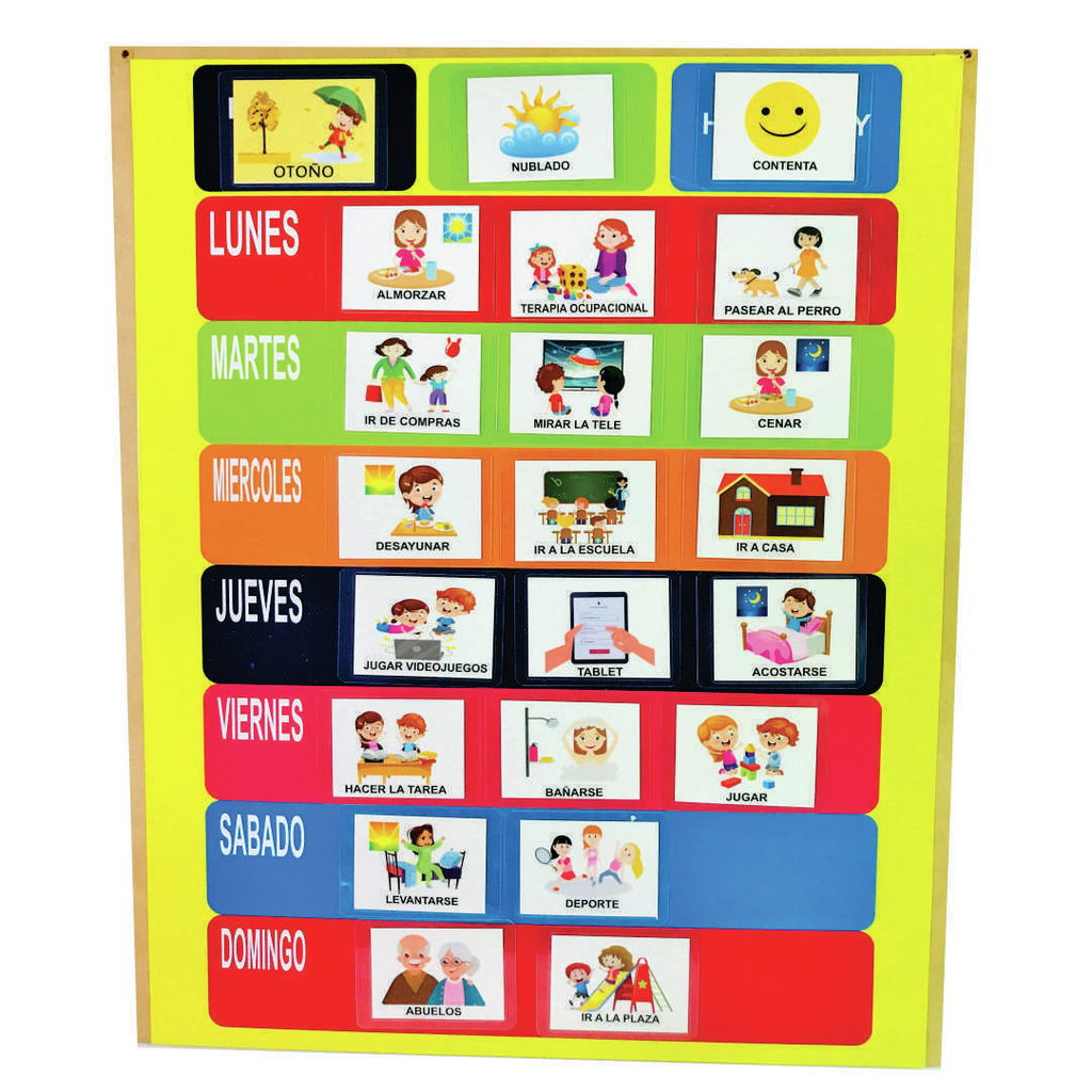AGENDA VISUAL SEMANAL MAGNETICA CON PICTOGRAMAS