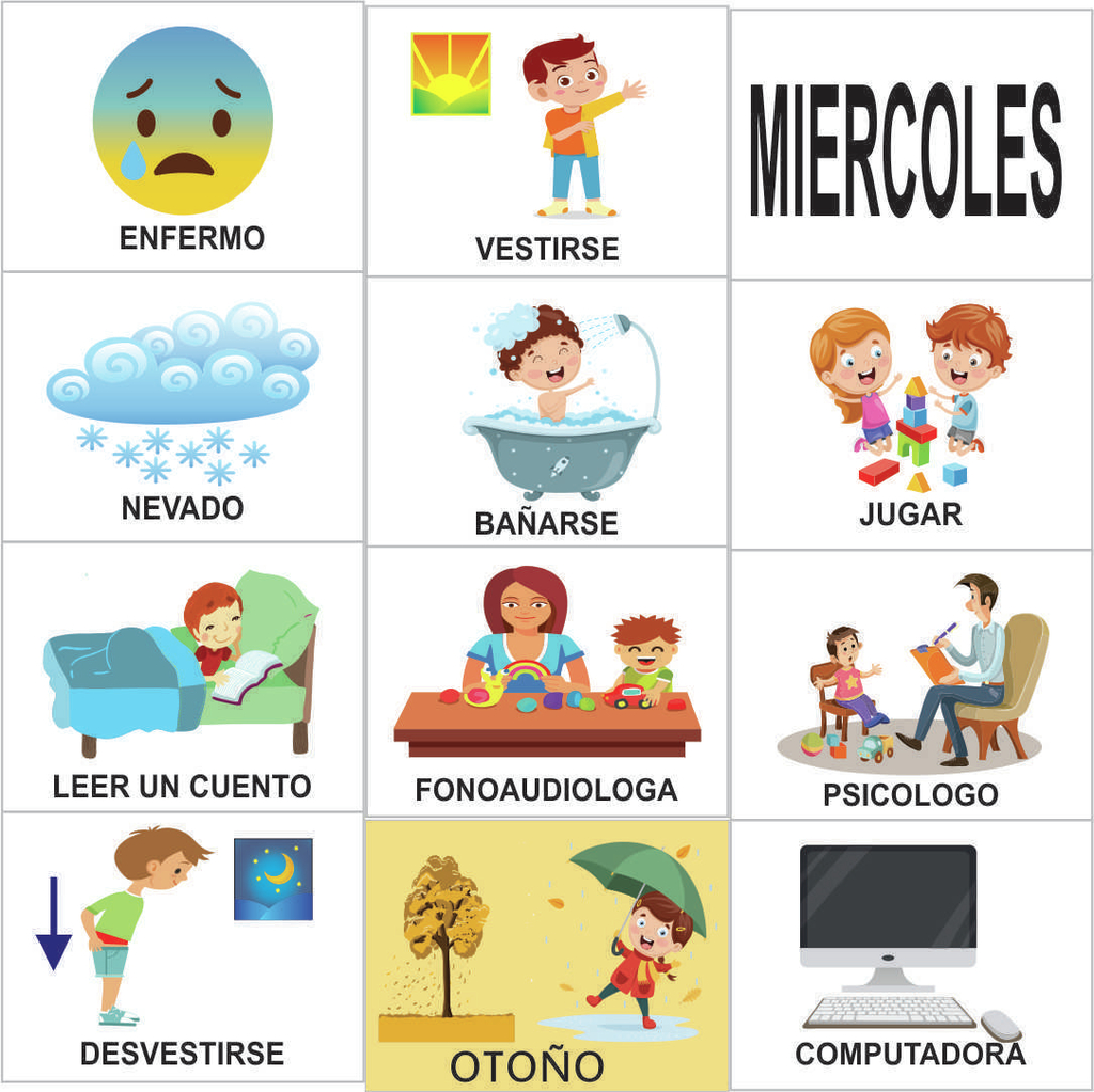 AGENDA VISUAL DIARIA MAGNETICA CON PICTOGRAMAS