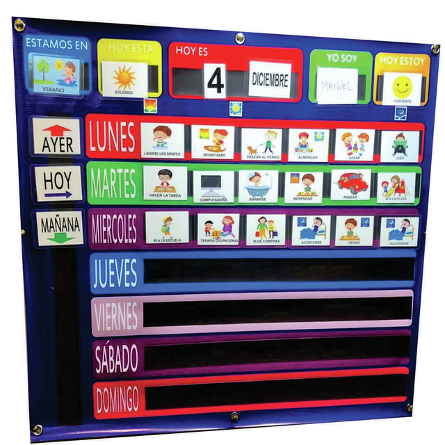 AGENDA VISUAL SEMANAL CON 96 PICTOGRAMAS HORIZONTAL