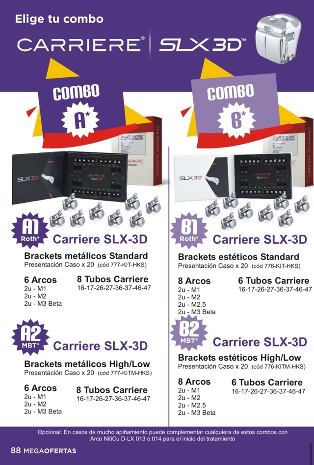 Combo Carriere Brackets Autoligante Con Arcos Y Tubos