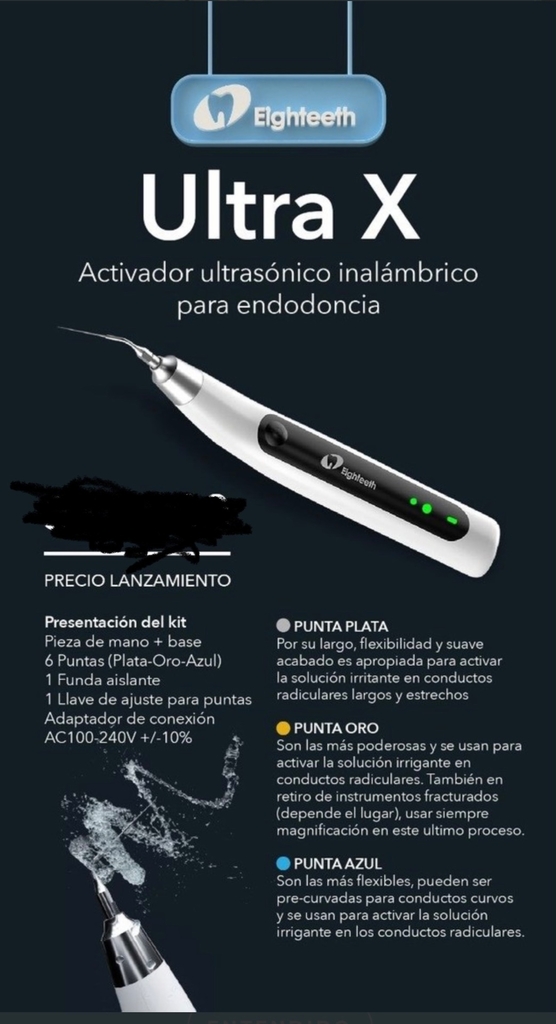 ULTRA X - eighteeth dispositivo DE ULTRASONIDO para activacion ENDODONTICA