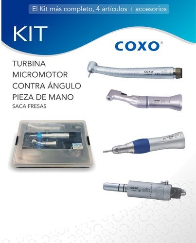 Kit Coxo: Turbina + Micromotor + Contra angulo + Pieza De Mano