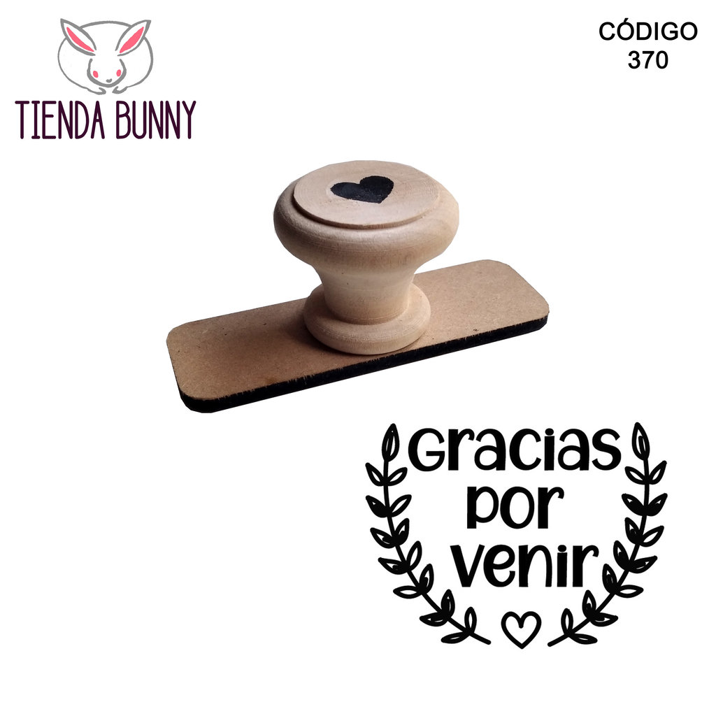 Sello Gracias por venir cod. 370 - Tienda Bunny