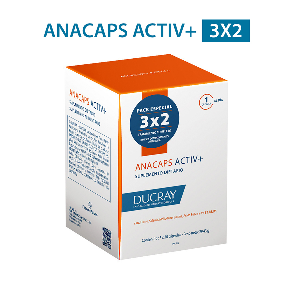 DUCRAY PACK ESPECIAL 3x2 ANACAPS ACTIV + 30 CAPS