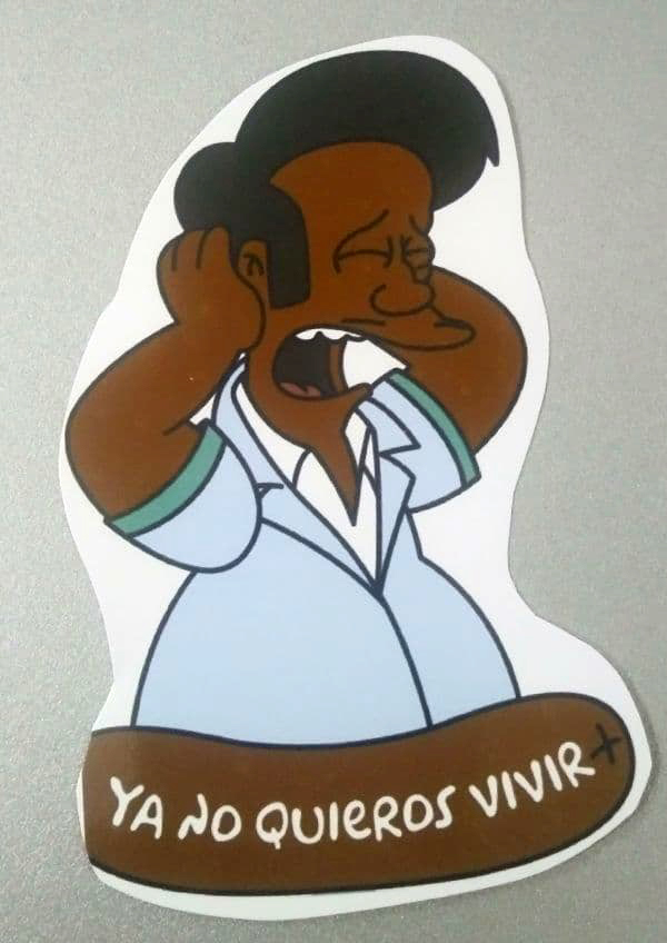 Stickers - Apu Ya no quieros vivir - Tienda.Amarilla