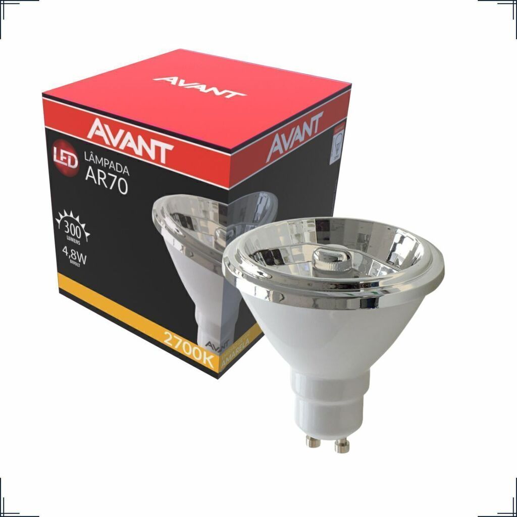 Lâmpada Dicróica LED AR70 GU10 4.8W 2700K - Avant