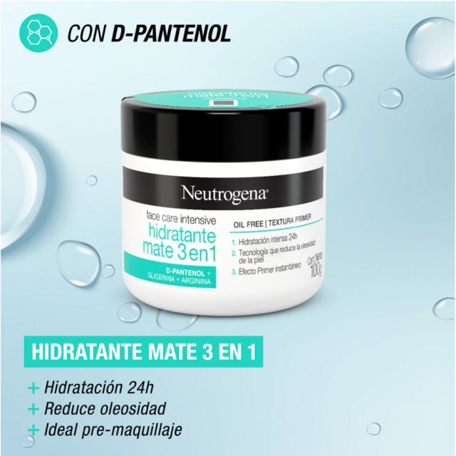 Crema Facial Hidratante Mate Neutrogena 3en1 x 100gr