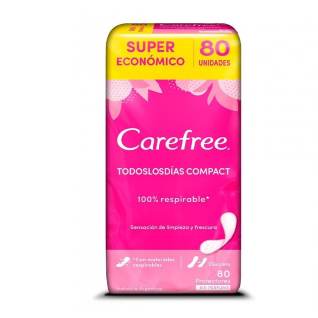 Protector Diario Carefree Todos Los Dias Compact x60uni
