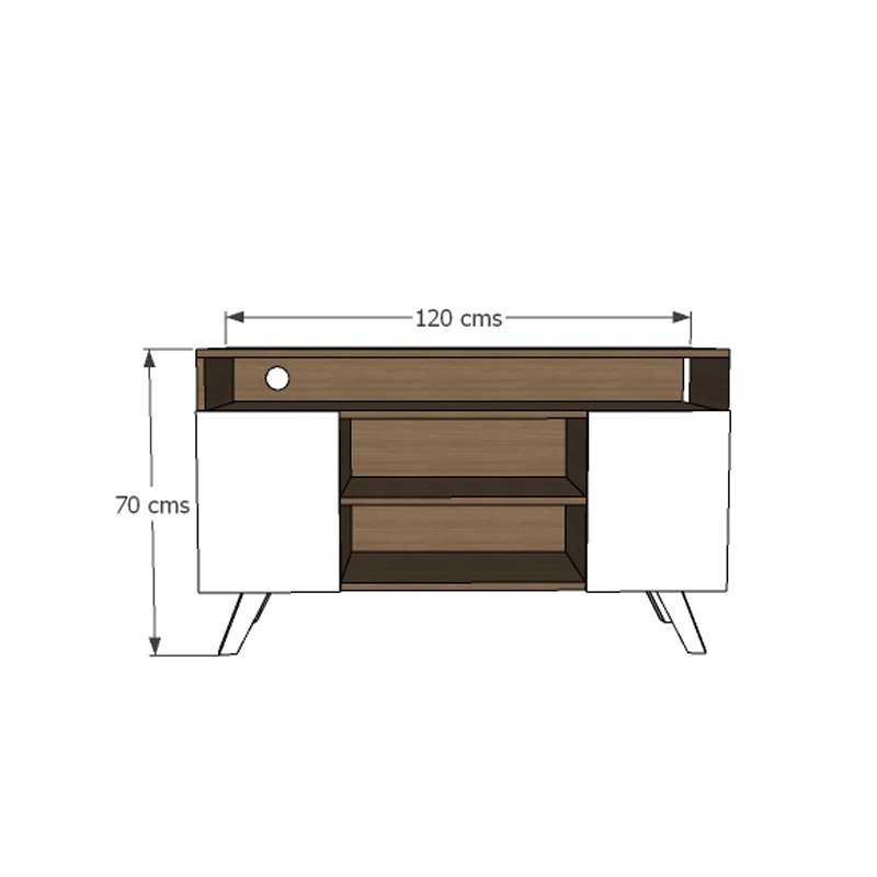 MUEBLE RACK TV DE MELAMINA 1,20 DE ANCHO NORDICO