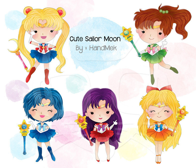 Hoja de Elementos Cute Sailor Moon - Scrapear