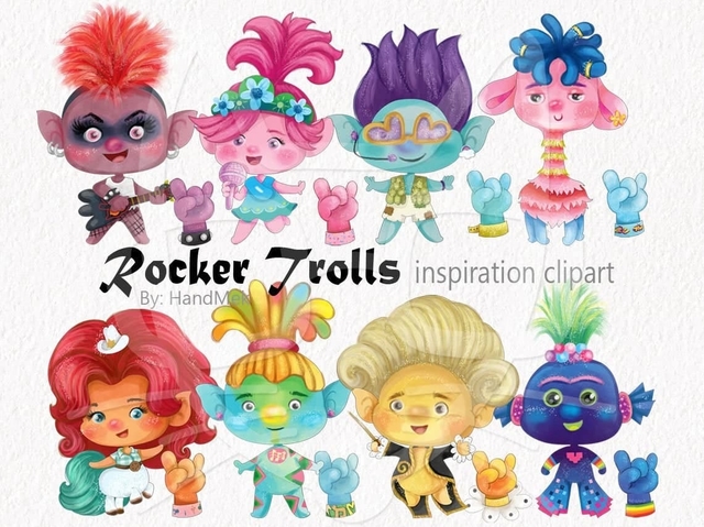 Hoja de Elementos Rocker Trolls - Comprar en Scrapear
