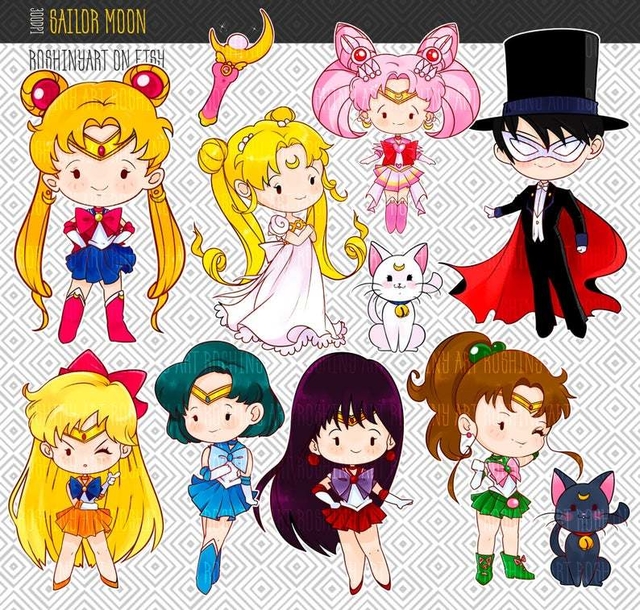 Hoja de Elementos Sailor Moon - Comprar en Scrapear