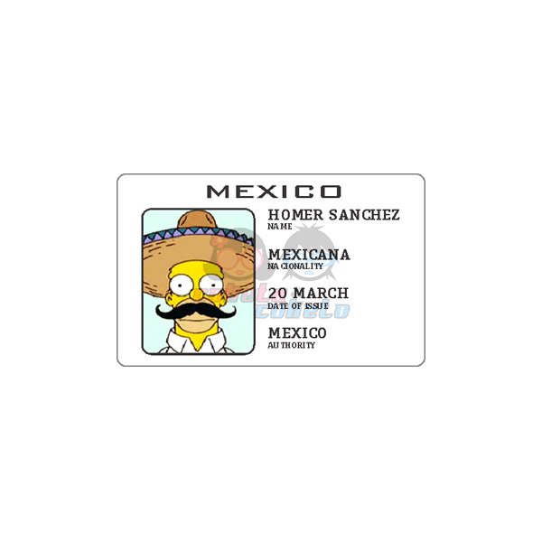 Credencial Homero Mexicano - The Simpsons