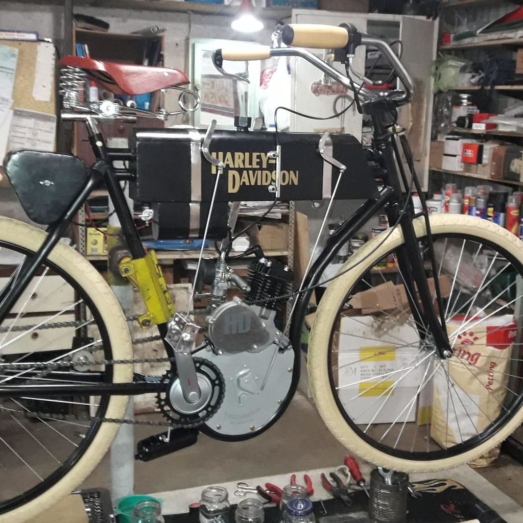 Bicimoto 80cc reproduccion Harley - Antique Carteles