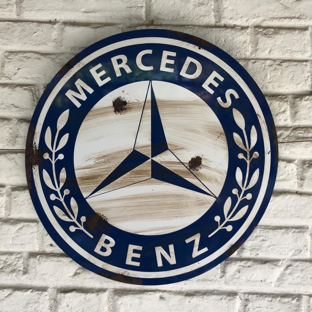 Cartel de chapa Mercedes Benz - Antique Carteles