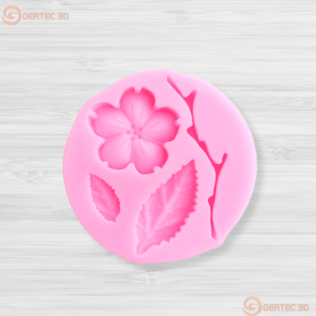 MOLDE SILICONA FLOR TALLO HOJA - Comprar en GERTEC3D