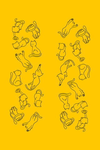 Meia Cats and Their Mood AMARELO - Unissex