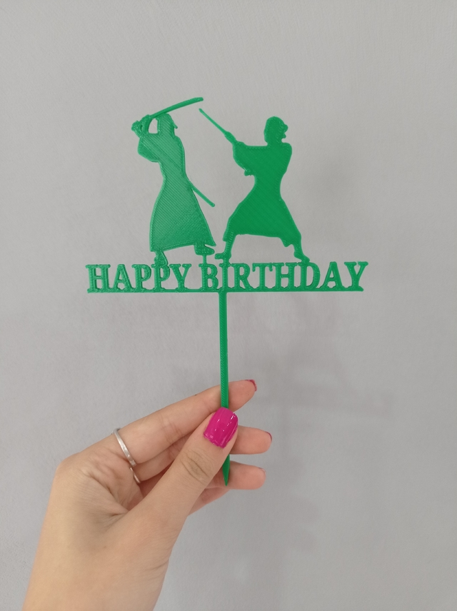 Topper Torta Happy Birthday Samurai