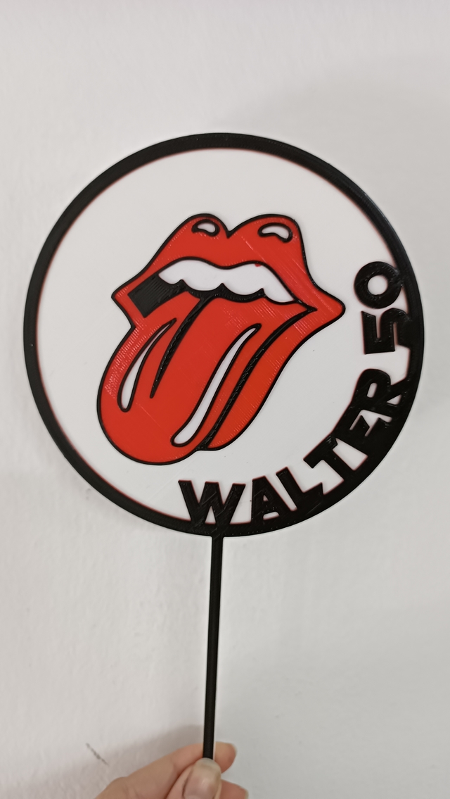 Topper Torta Rolling Stones Con Nombre