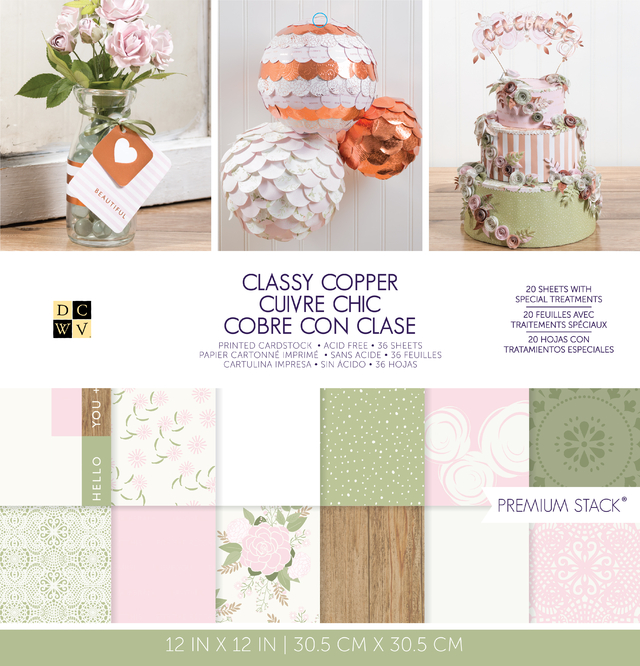 DCWV Paper Pad 12x12 Classy Copper - Scrap & Doo