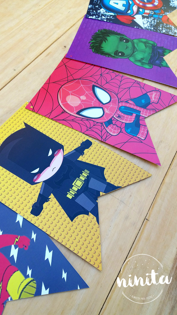 Kit imprimible Party Básico Super Héroes - Ninita