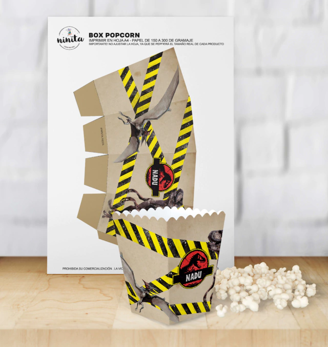Caja para Popcorn Imprimible