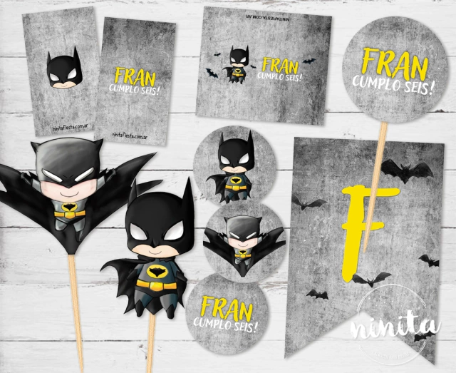 Kit imprimible Party Básico Batman - Comprar en Ninita