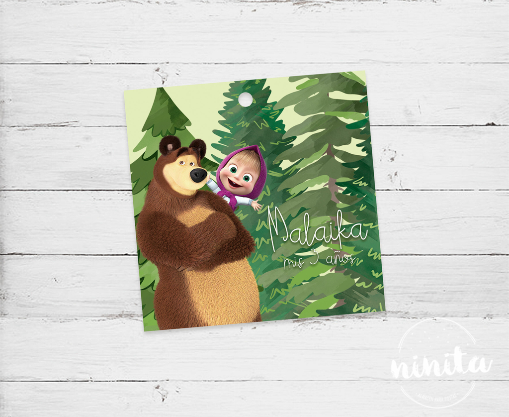 Tags para Souvenir Masha y el Oso - Comprar en Ninita