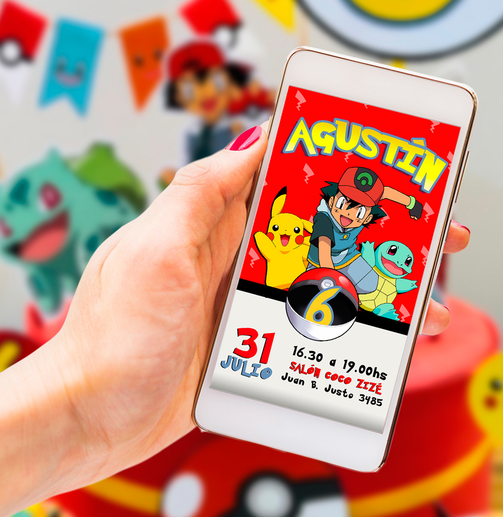 Invitacion Digital Pokemon - Comprar en Ninita