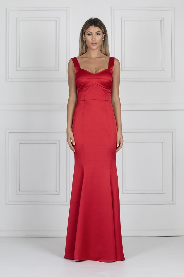 VESTIDO LONGO SEREIA ESPARTILHADO CETIM ITALIANO