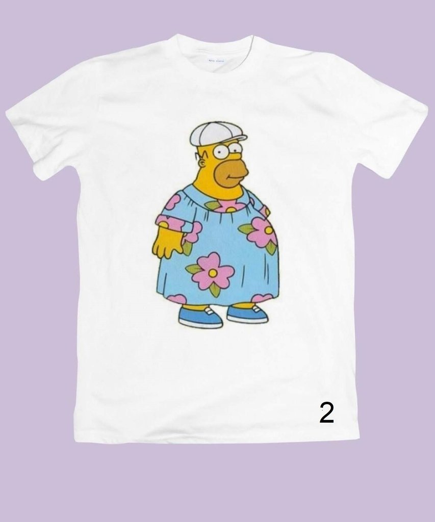 Remera Homero Blanca - Comprar en Remeras Fandom