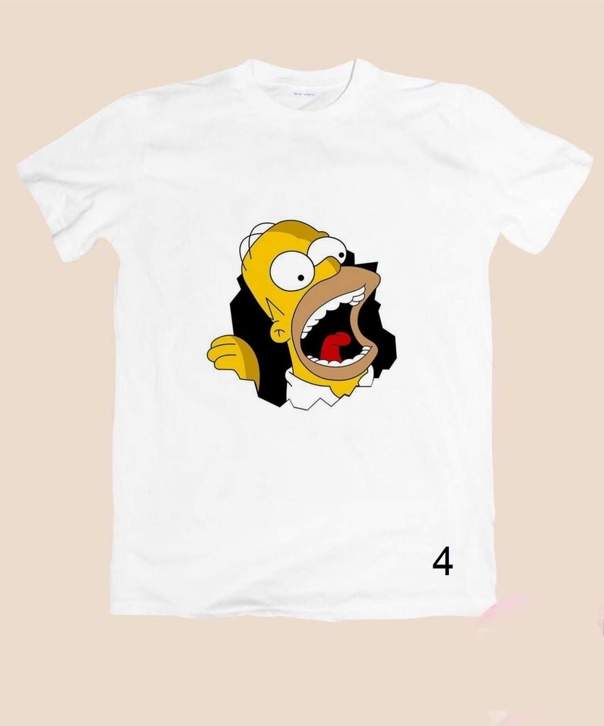 Remera Homero Blanca - Comprar en Remeras Fandom