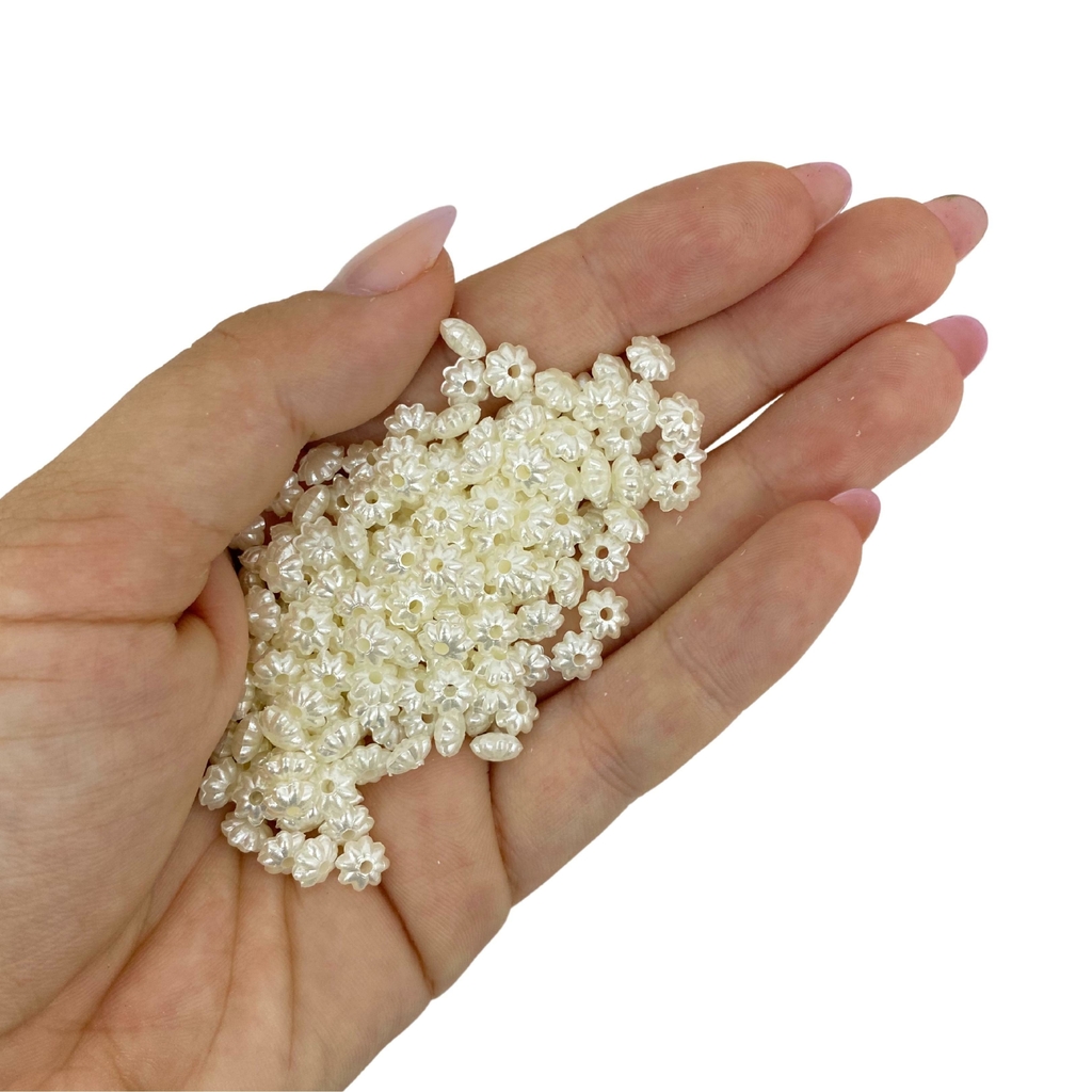 MINI FLOR CURVADA ARAMADO OFF WHITE - 6MM - 20 GRAMAS