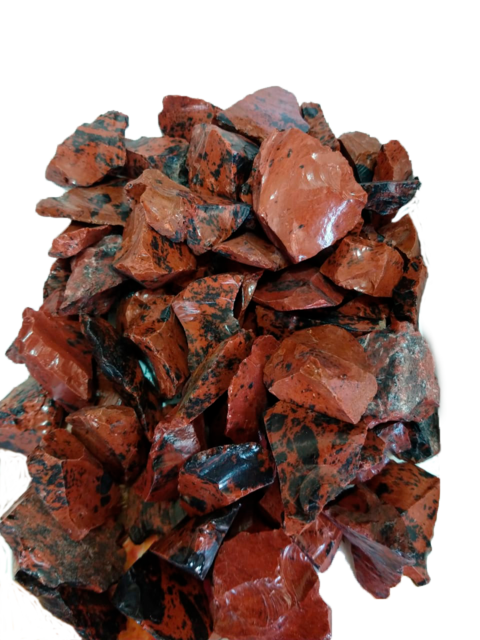 OBSIDIANA CAOBA/ROJA EN BRUTO X 100 GRAMOS