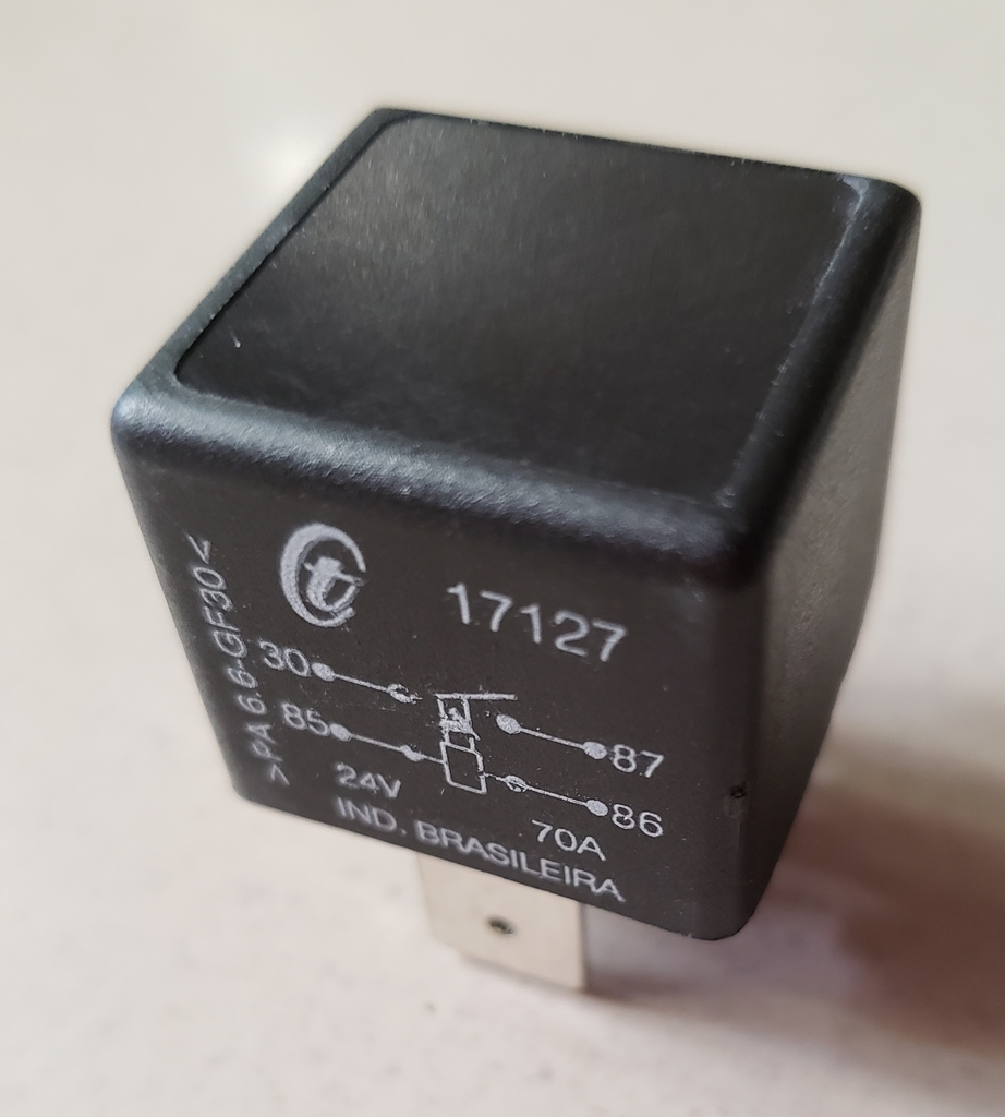 Rele 17127 70a 24v 4 Terminais 2 Largos Scania Volvo Renault