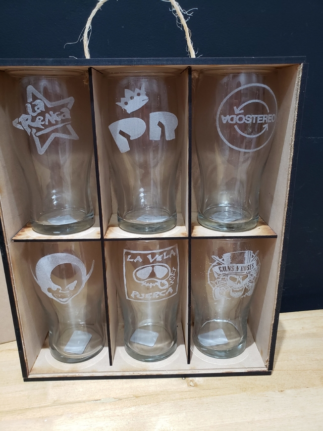 Set de vasos ROCK NACIONAL - Mariarte Regalos