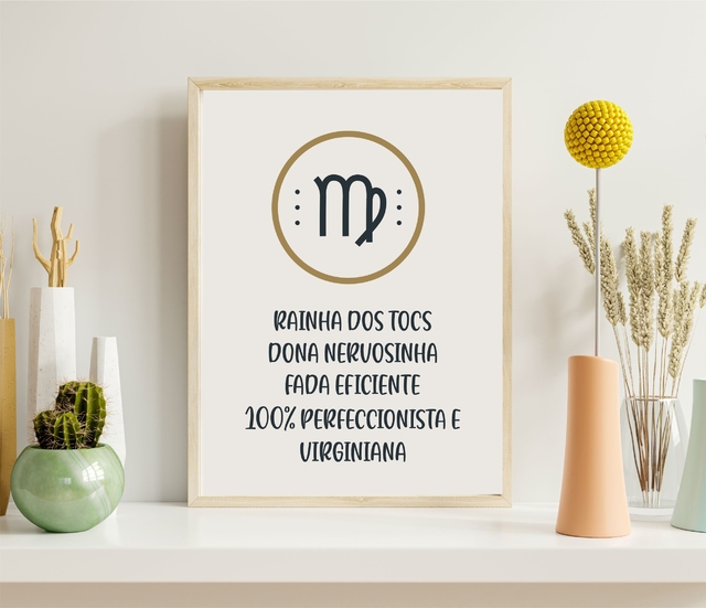 Quadro Decorativo Signo Virgem Virginiana